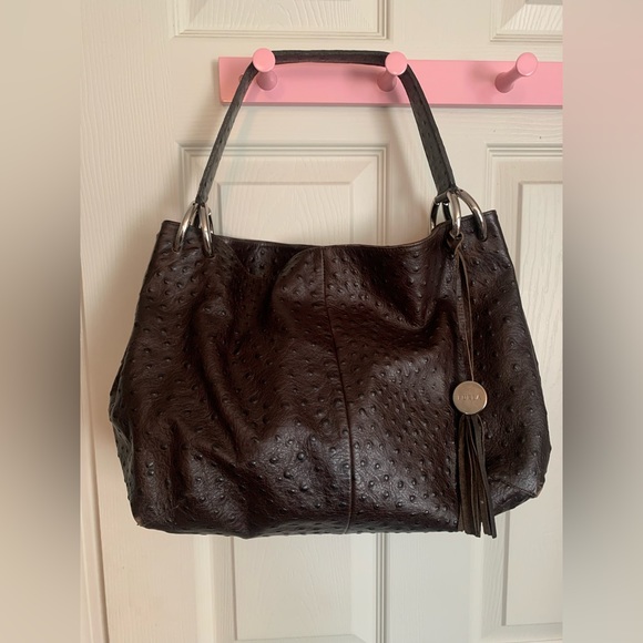 Furla | Bags | Furla Brown Textured Leather Hobo Bag | Poshmark